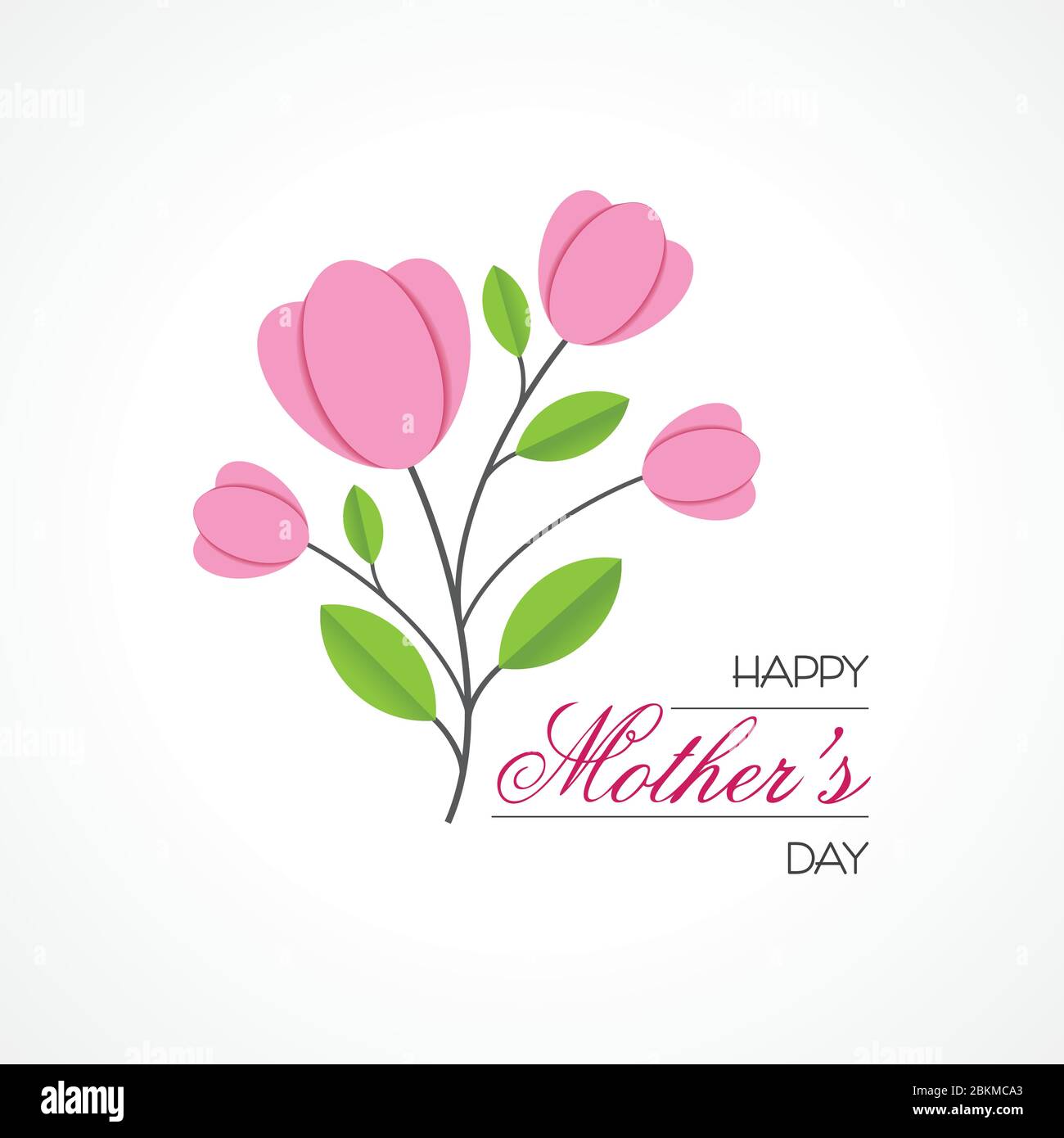 Illustration Of Happy Mother`s Day Greeting Banner Or Poster Best Mom